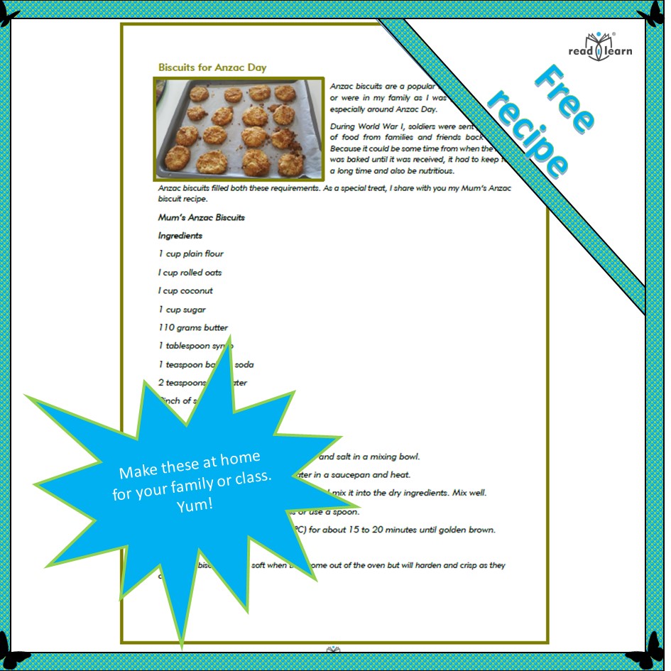 Biscuits for Anzac Day – readilearn