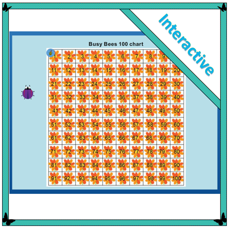 Busy Bees 100 chart – readilearn