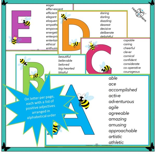 Busy Bees ABC of Positive Adjectives – readilearn