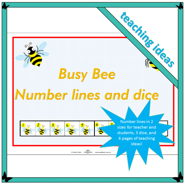 Busy Bee Number lines and dice – readilearn