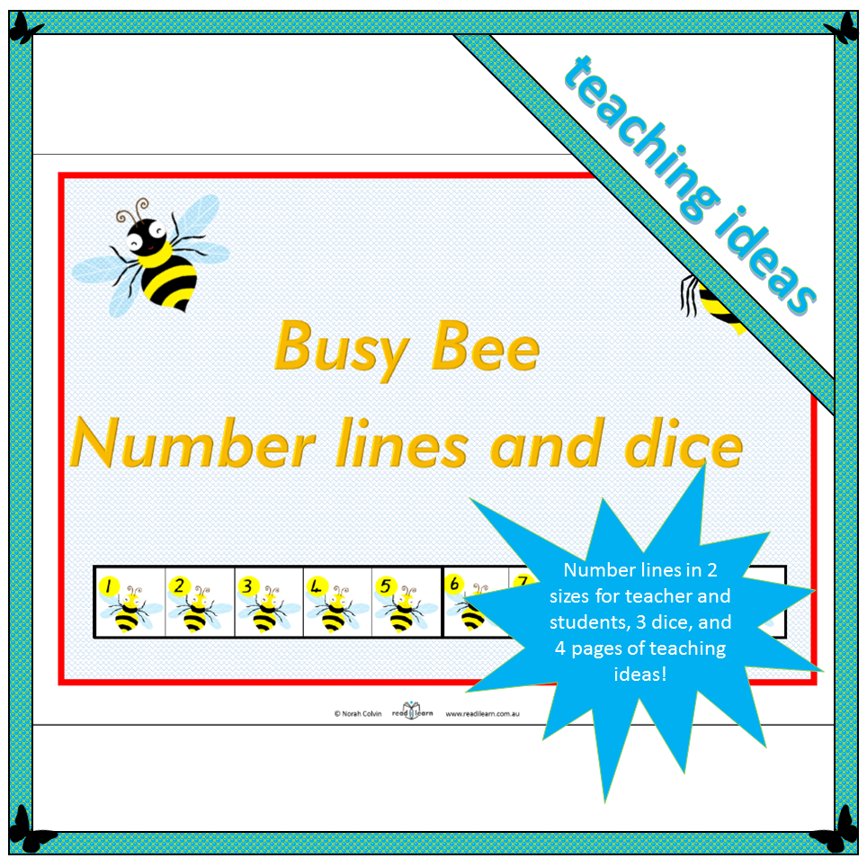 Busy Bee Number lines and dice – readilearn