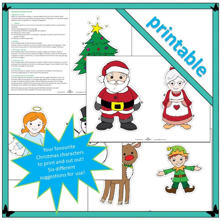 Christmas character cut-outs – readilearn