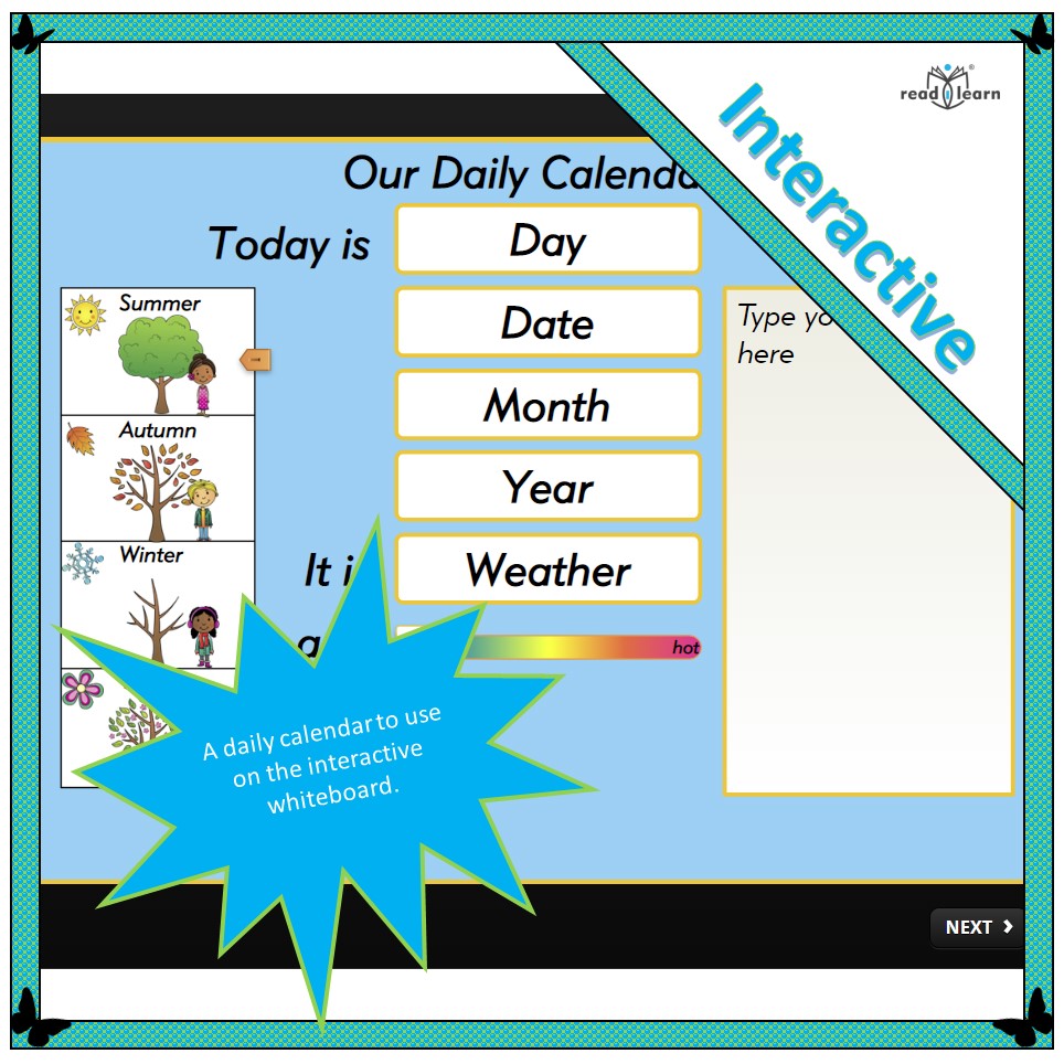 Classroom Daily Calendar – readilearn
