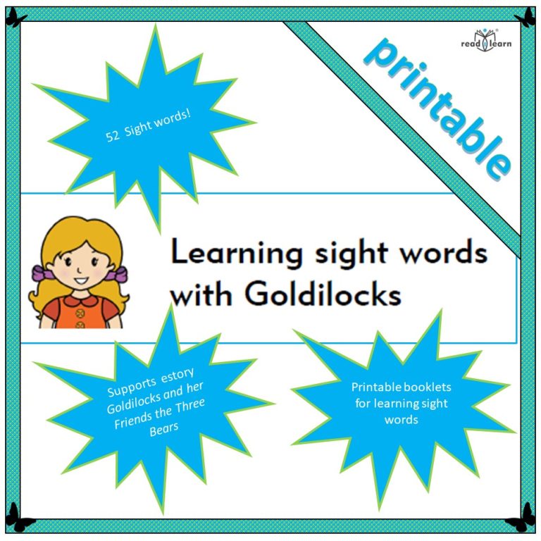 Goldilocks sight words – readilearn