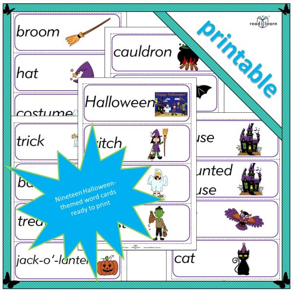 Halloween word cards – readilearn