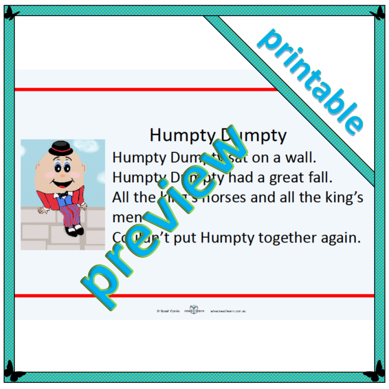 Humpty Dumpty – the nursery rhyme – readilearn
