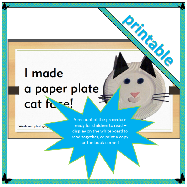 I made a paper plate cat face – Level 1 – readilearn