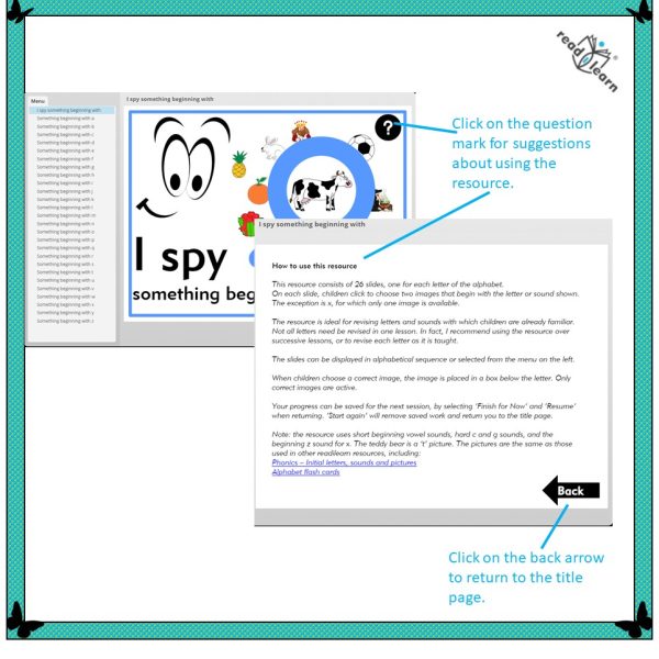 I spy something beginning with – readilearn
