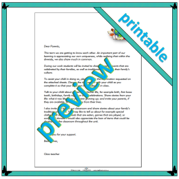 Letter to parents – Family traditions and celebrations – readilearn