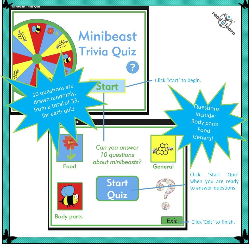 Minibeast Trivia Quiz – readilearn