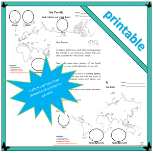 My family – Where we were born – World Map – readilearn