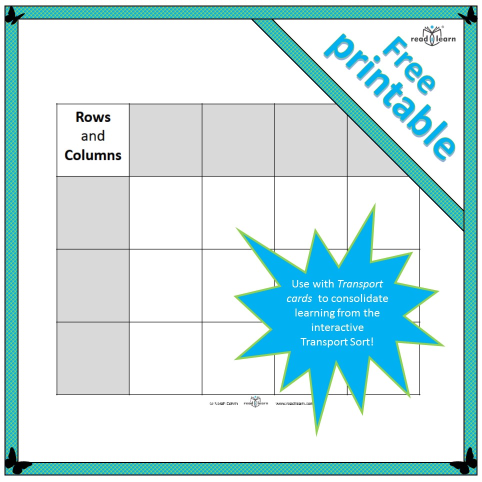Rows And Columns Sorting Grid Readilearn 6781