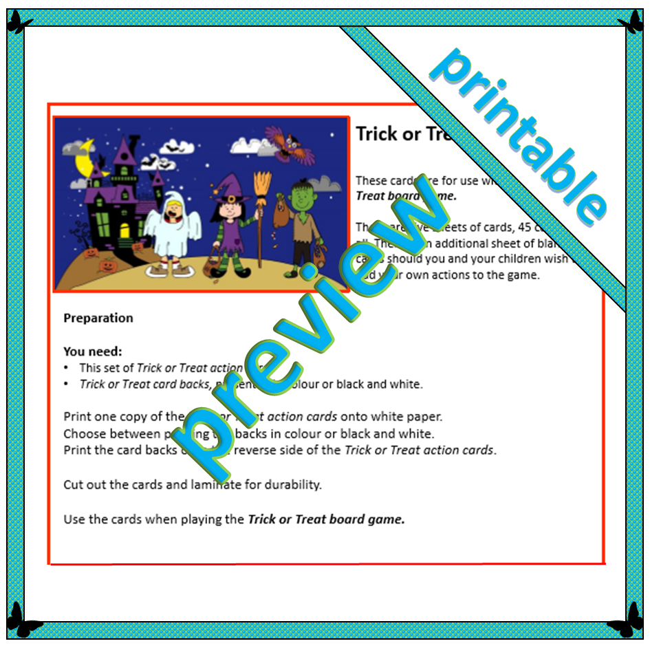 Trick or Treat – Action cards – readilearn
