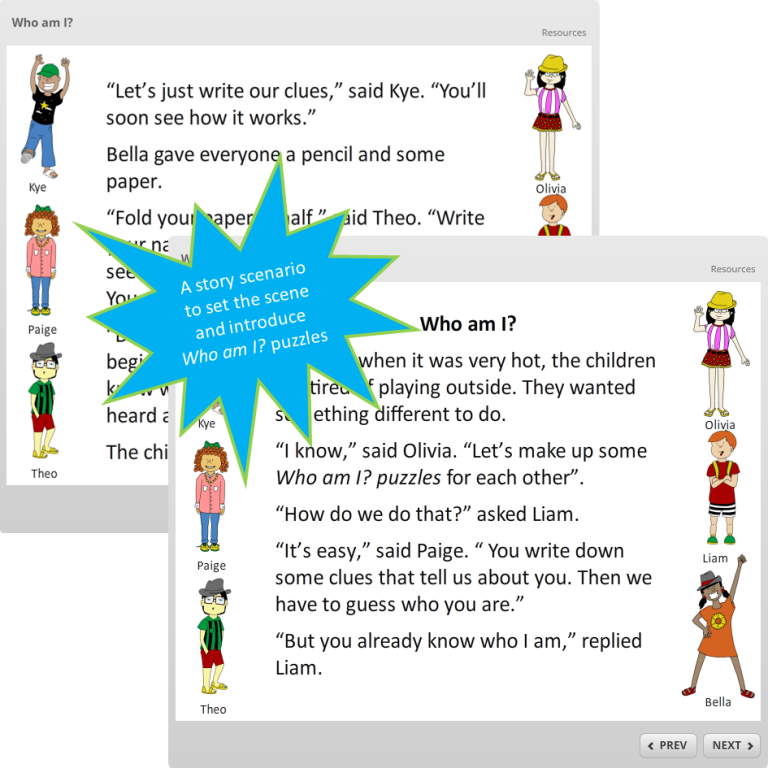 Who am I? Friends at play – readilearn