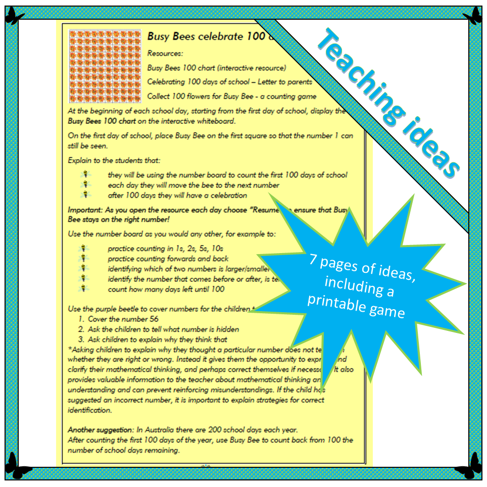 Busy Bees celebrate 100 days of school – readilearn