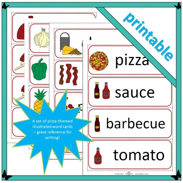 Pizza word cards – readilearn